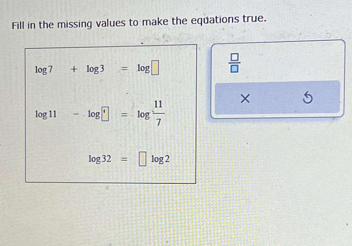 Fill in the missing values to make the equations | Chegg.com