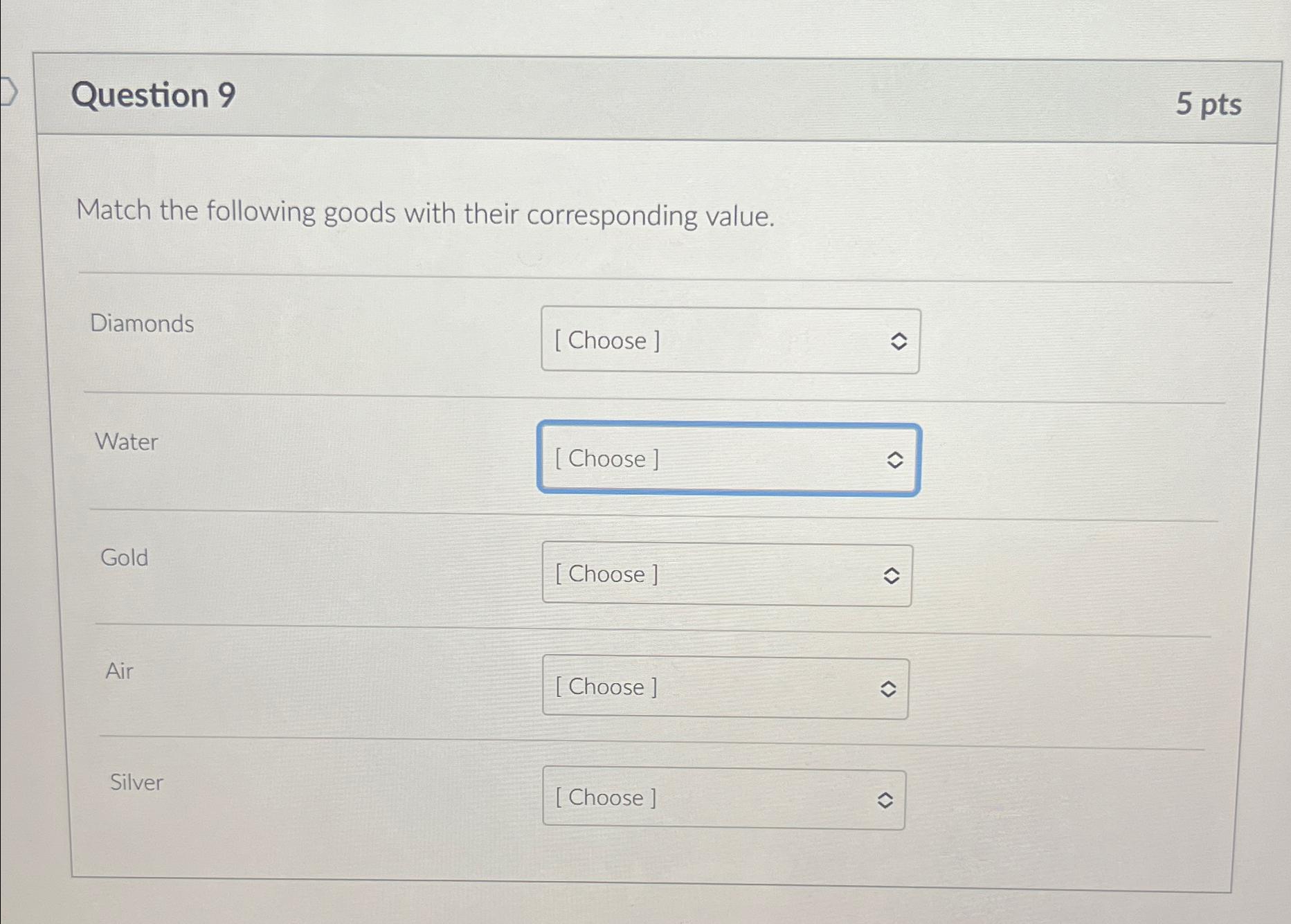 Question 95 ﻿ptsMatch the following goods with their | Chegg.com