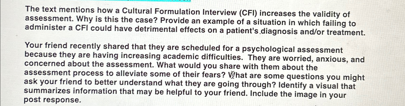 Solved The text mentions how a Cultural Formulation | Chegg.com