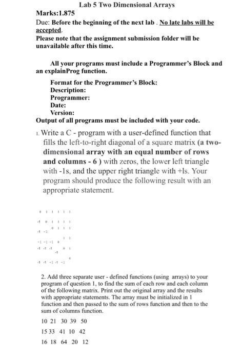 Solved unavailable after this time. All your programs must | Chegg.com