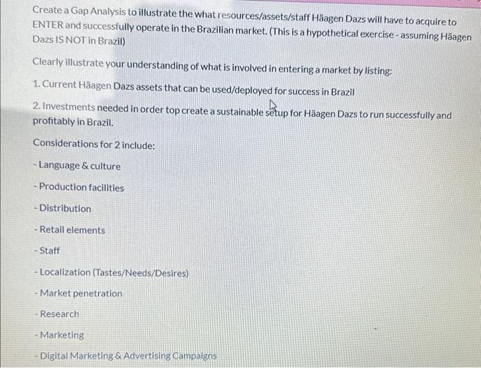 Solved Create a Gap Analysis to illustrate the what | Chegg.com