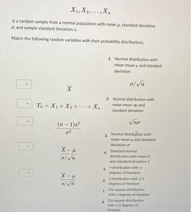 Solved X1,X2,…,Xn is a random sample from a normal | Chegg.com