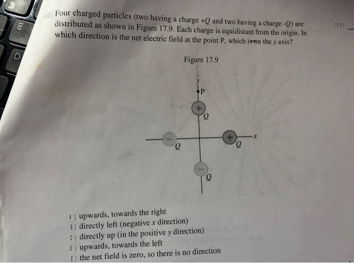 Solved Four charged particles (two having a charge + and two | Chegg.com