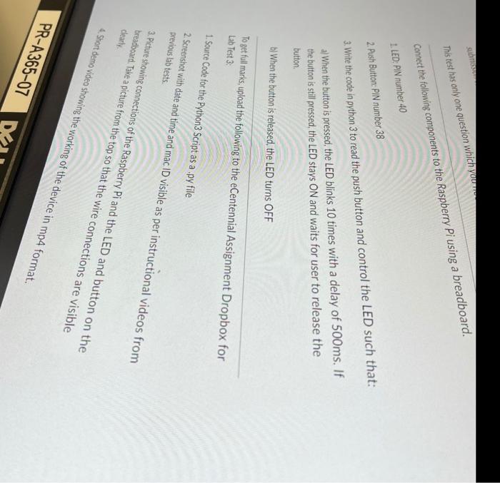 Solved Raspberry Pi using a breadboard. Connect the | Chegg.com