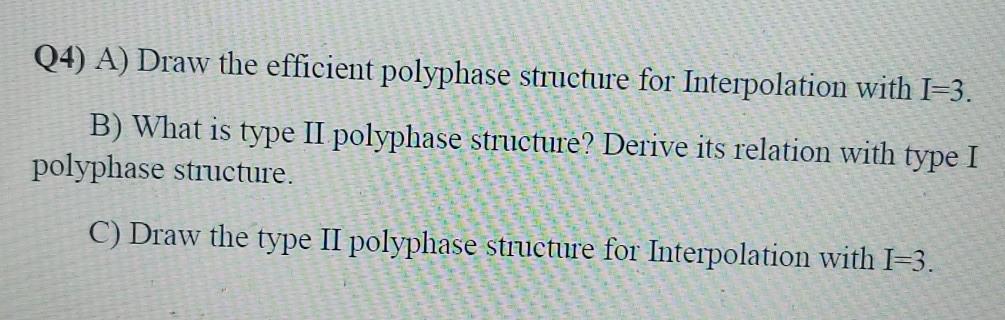 Q4) A) Draw the efficient polyphase structure for | Chegg.com