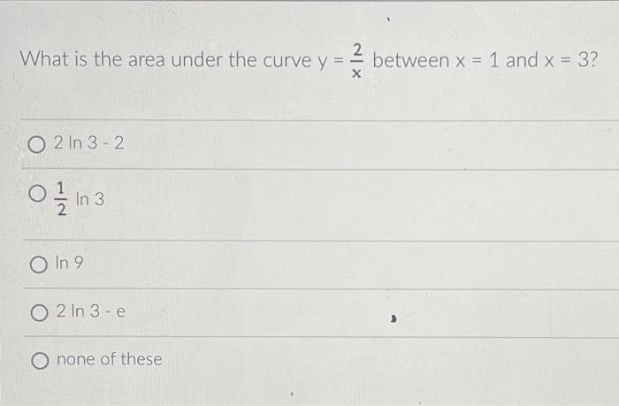 What is the area under the curve y=x2 between x=1 and | Chegg.com