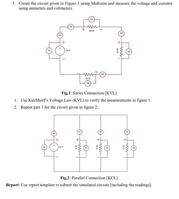 Solved 1 Create The Circuit Given In Figure 1 Using