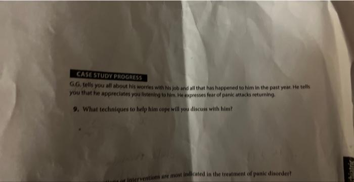 Solved CASE STUDY PROGRESS After a full medical workup, it | Chegg.com