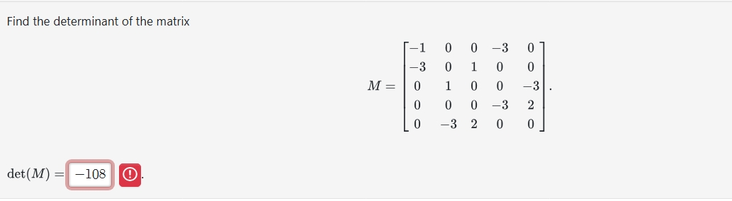 Solved Find the determinant of ﻿the | Chegg.com
