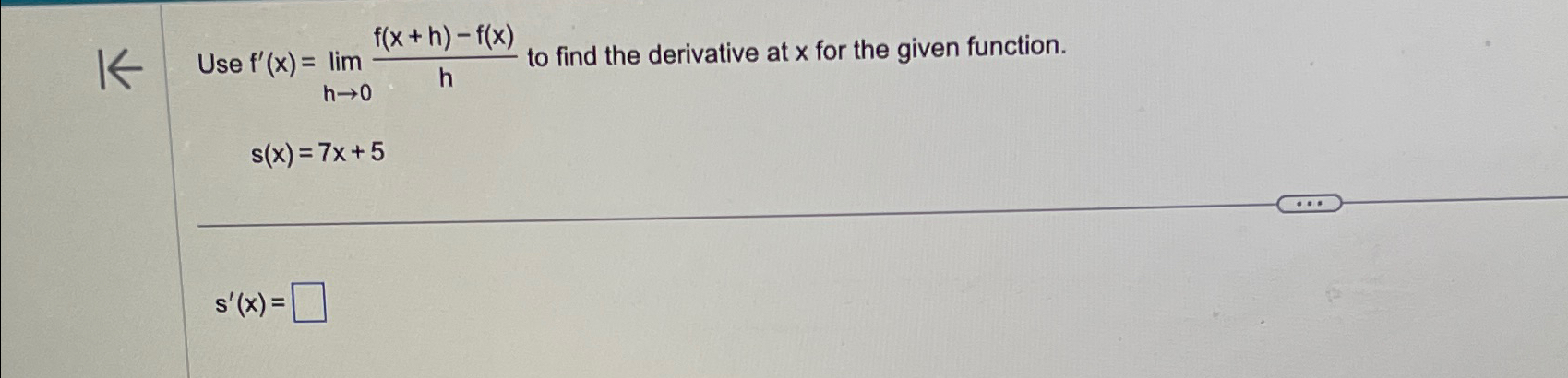 Solved Use f'(x)=limh→0f(x+h)-f(x)h ﻿to find the derivative | Chegg.com