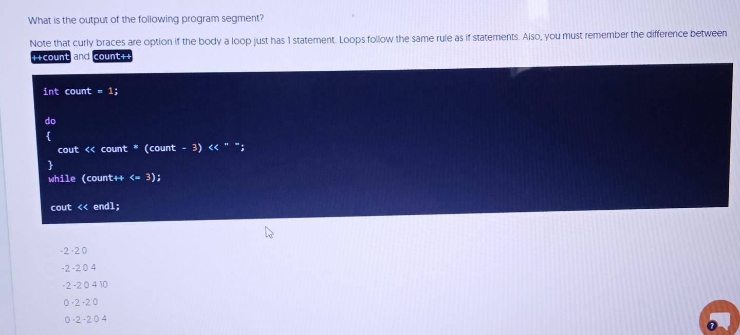 Solved What is the output of the following program segment? | Chegg.com