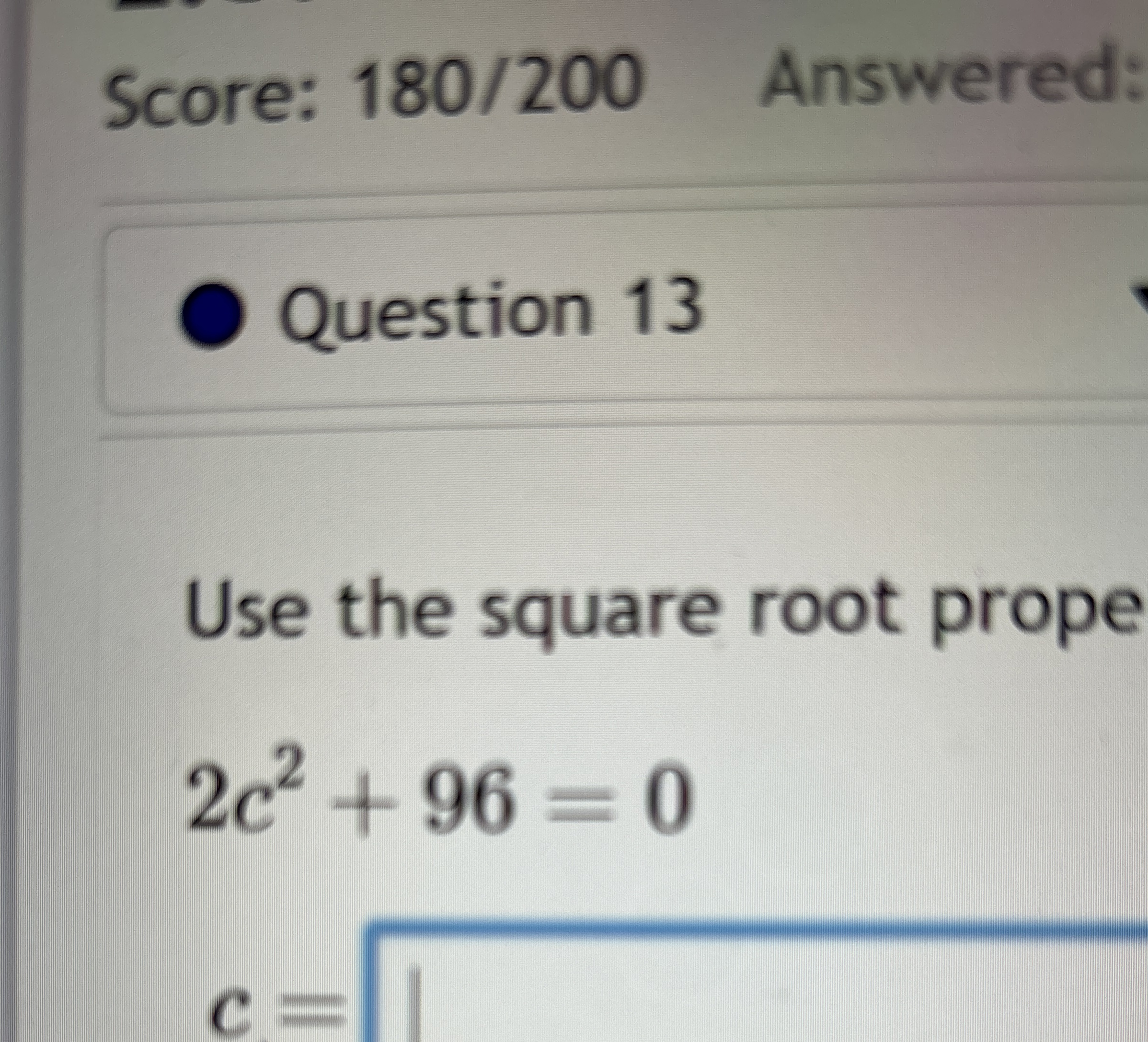 Solved Question 13Use the square root | Chegg.com