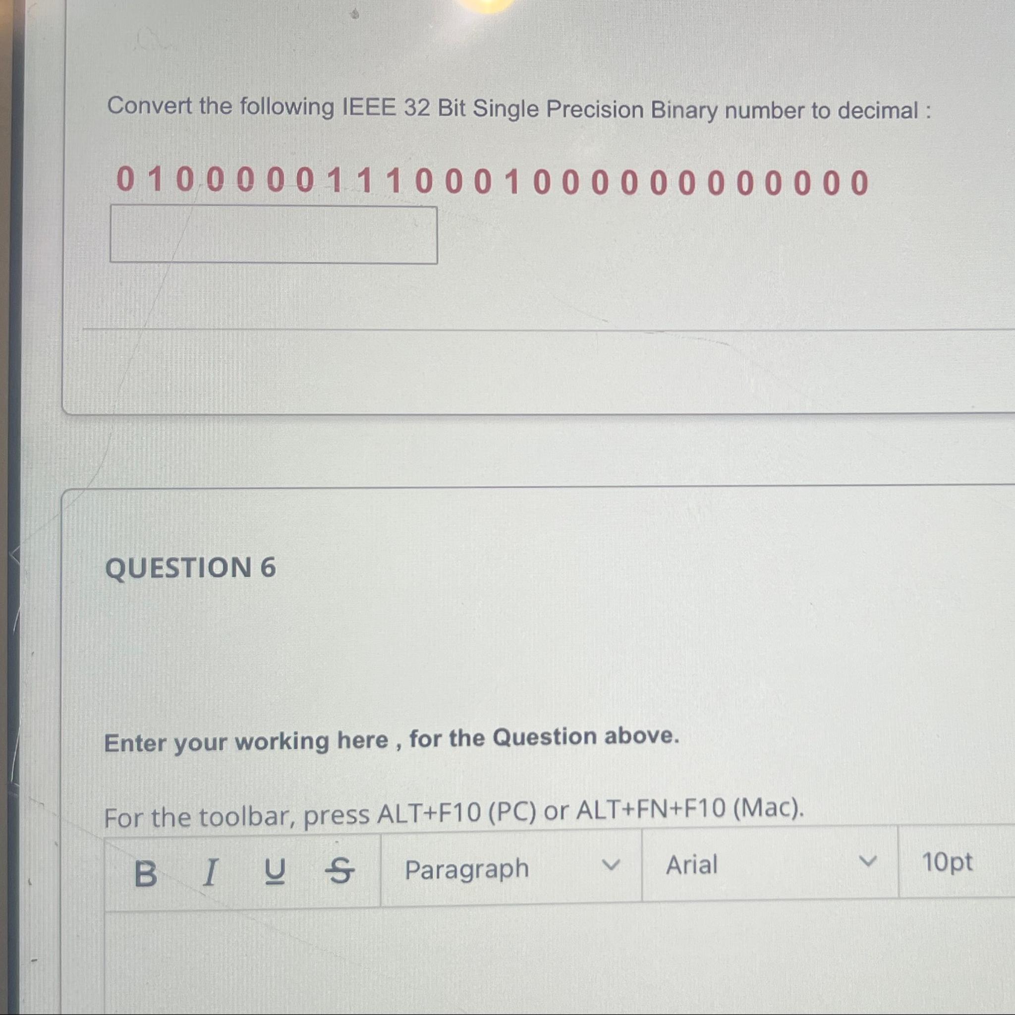 Solved Convert The Following Ieee 32 ﻿bit Single Precision