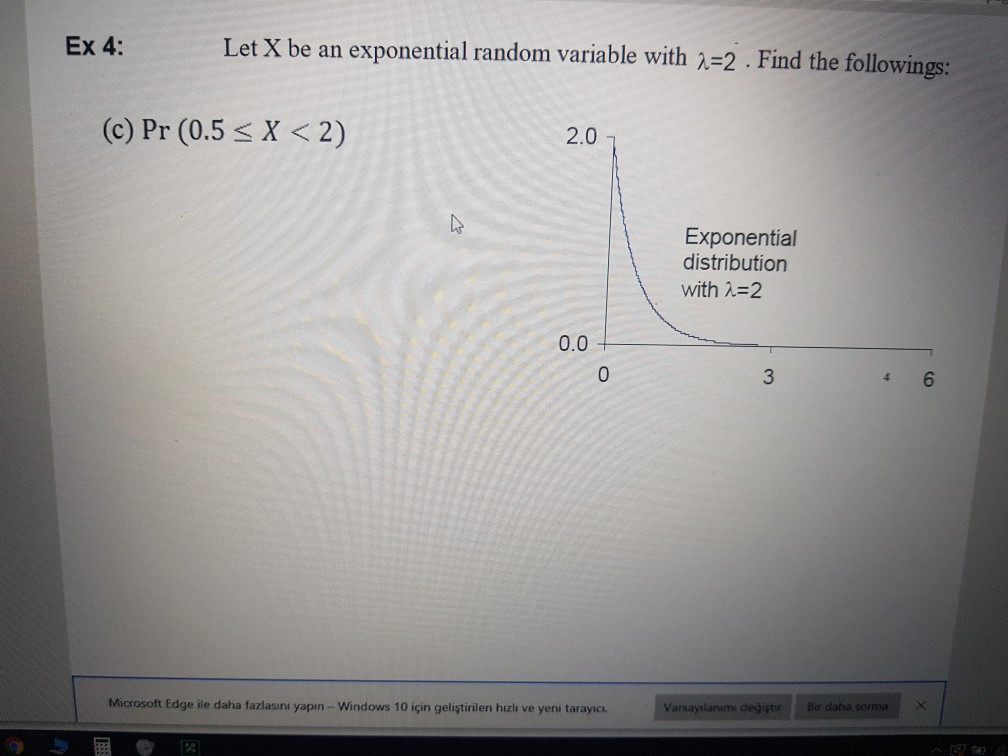 Solved Ex 4: Let X be an exponential random variable with | Chegg.com