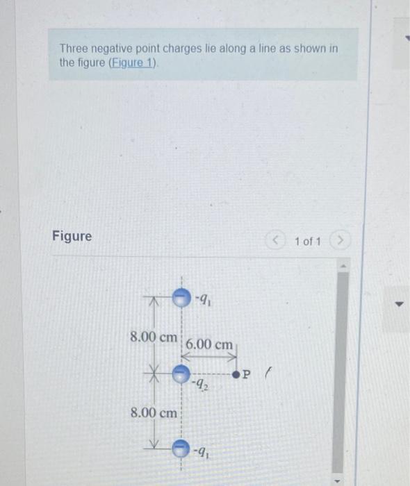 Solved Three negative point charges lie along a line as | Chegg.com