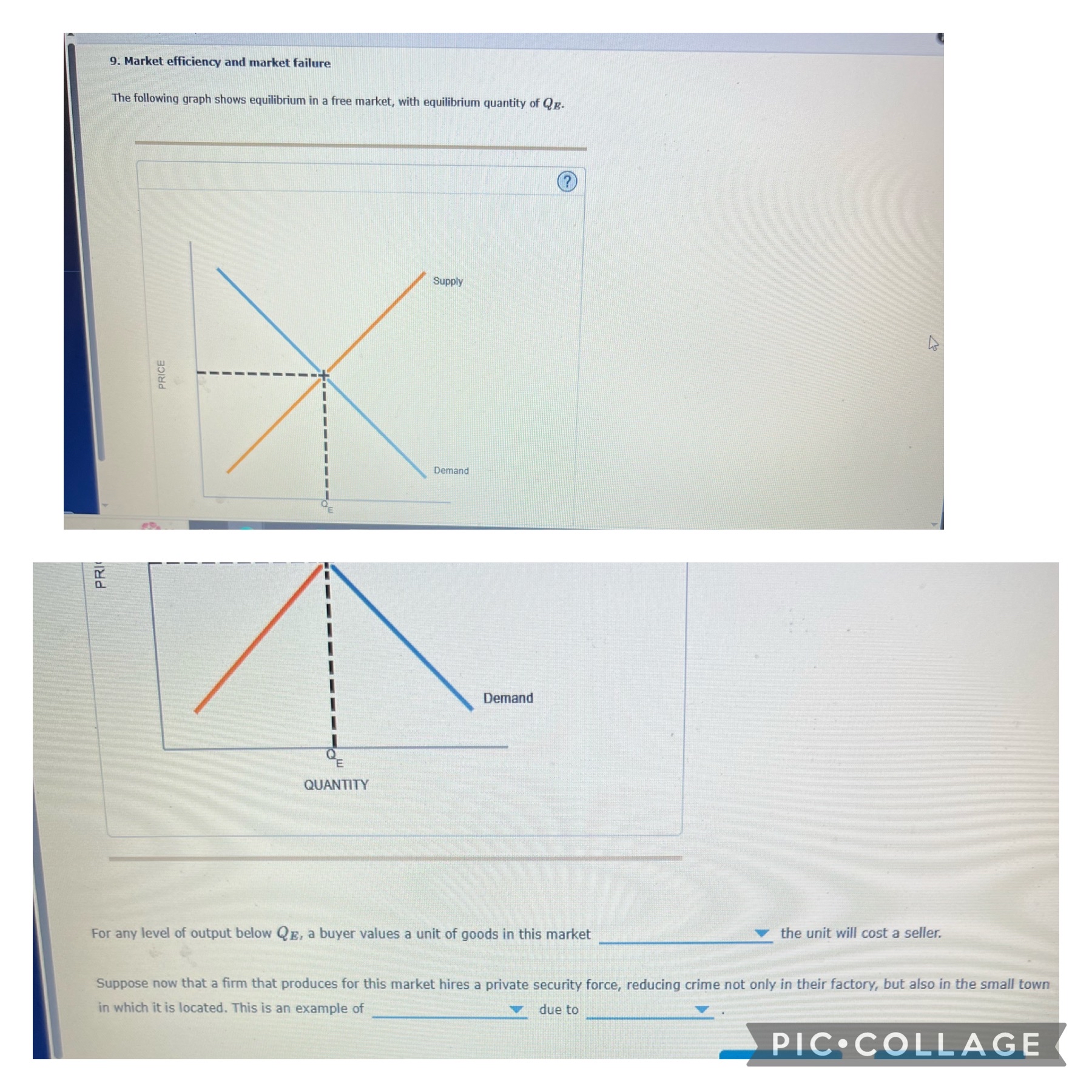 Solved Market efficiency and market failureThe following | Chegg.com