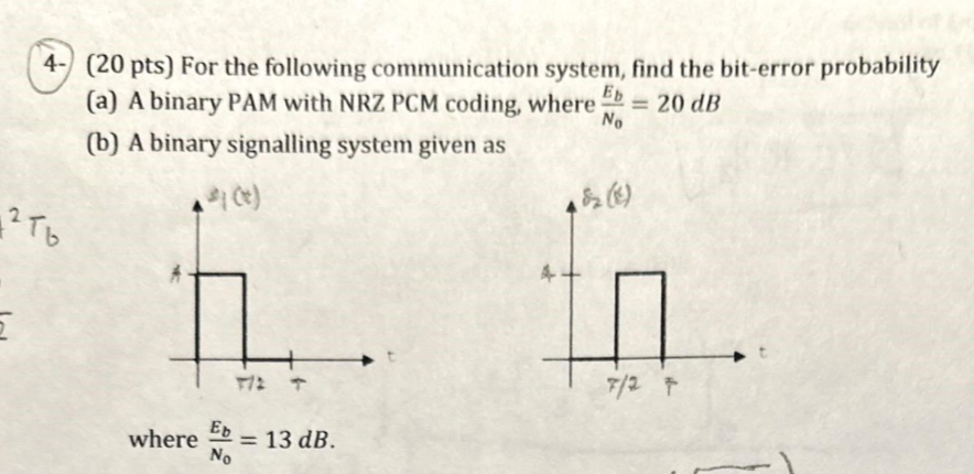 Solved 4- (20 ﻿pts) ﻿For the following communication system, | Chegg.com