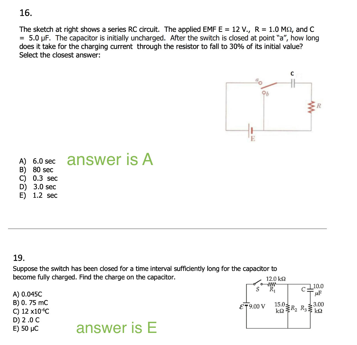 Solved The sketch at right shows a series RC ﻿circuit. The | Chegg.com