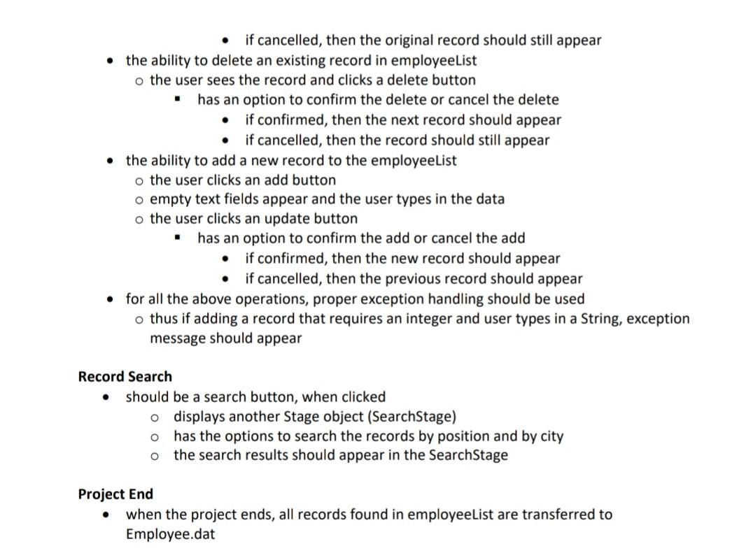 Solved The Program - create a JavaFX project called | Chegg.com