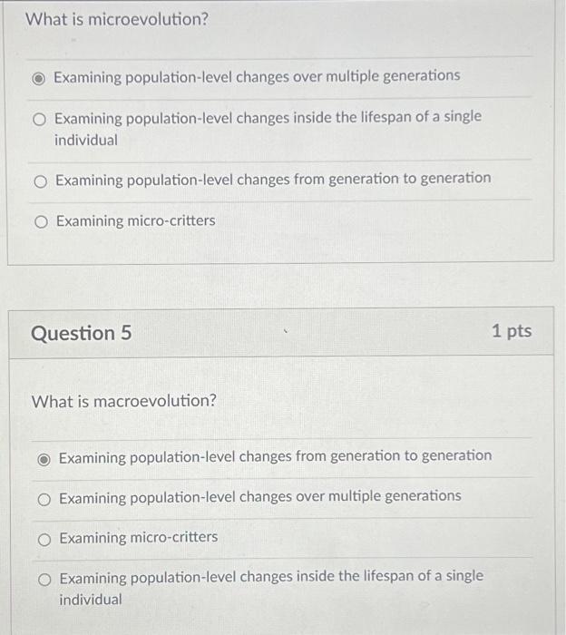 Solved What is microevolution? Examining population-level | Chegg.com