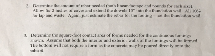 Solved 2. Determine the amount of rebar needed (both | Chegg.com