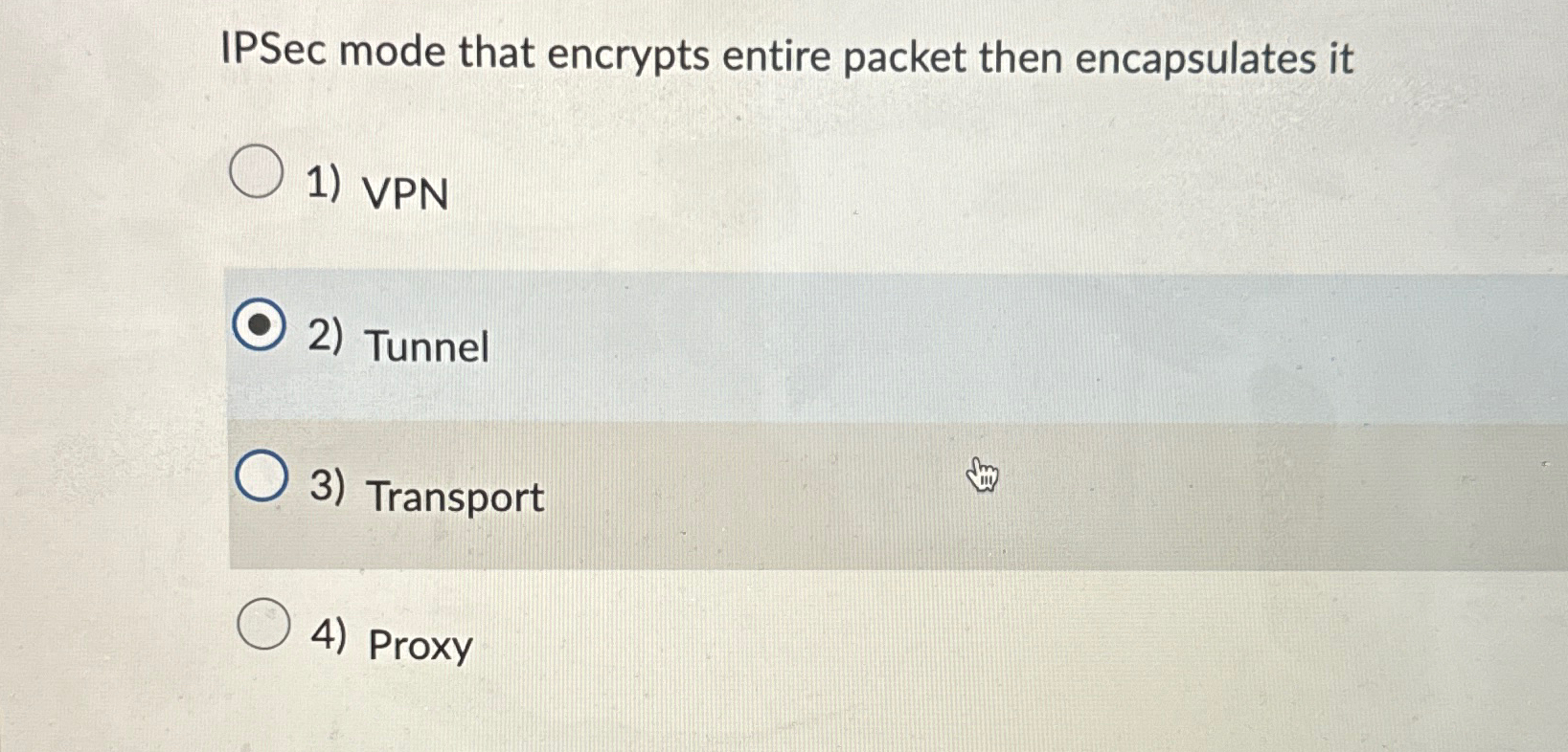 Solved IPSec mode that encrypts entire packet then | Chegg.com