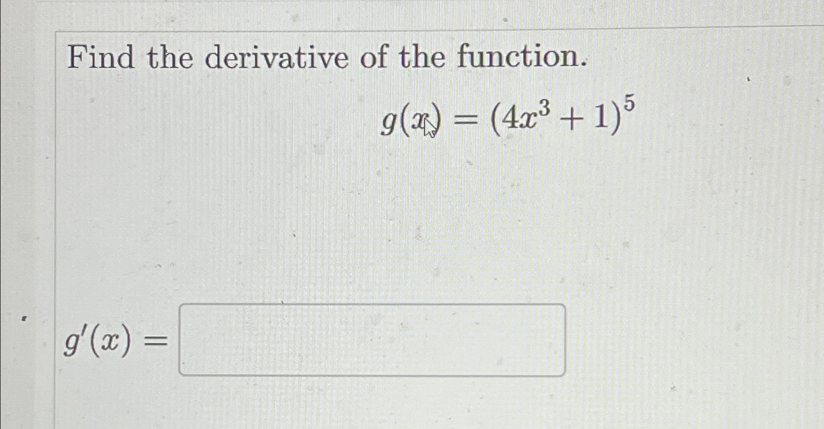 Solved Find the derivative of the | Chegg.com