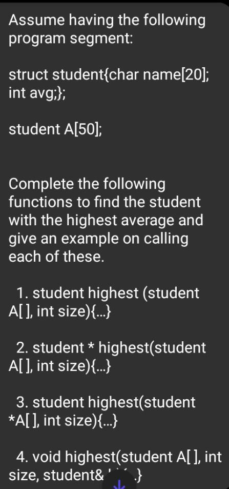 Solved Assume having the following program segment: struct | Chegg.com
