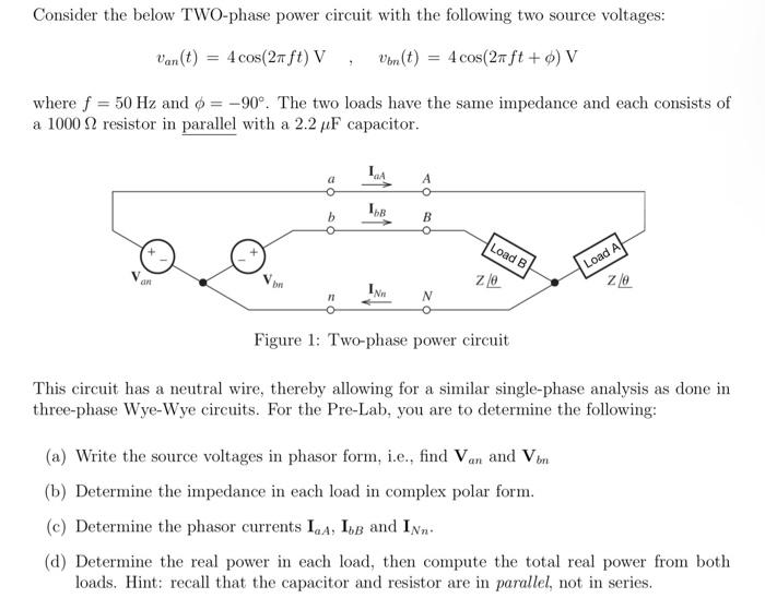Solved Consider the below TWO-phase power circuit with the | Chegg.com