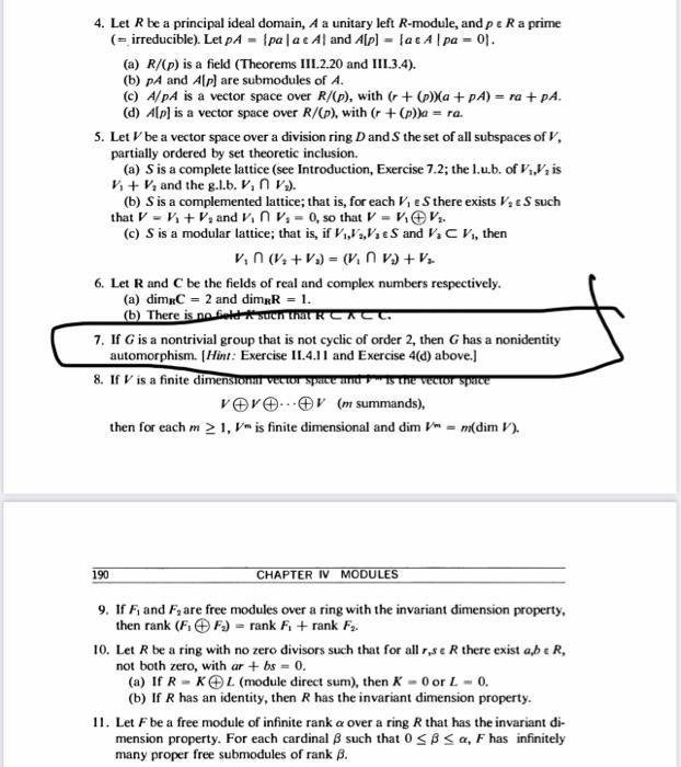 Solved 4 Let R Be A Principal Ideal Domain A A Unitary