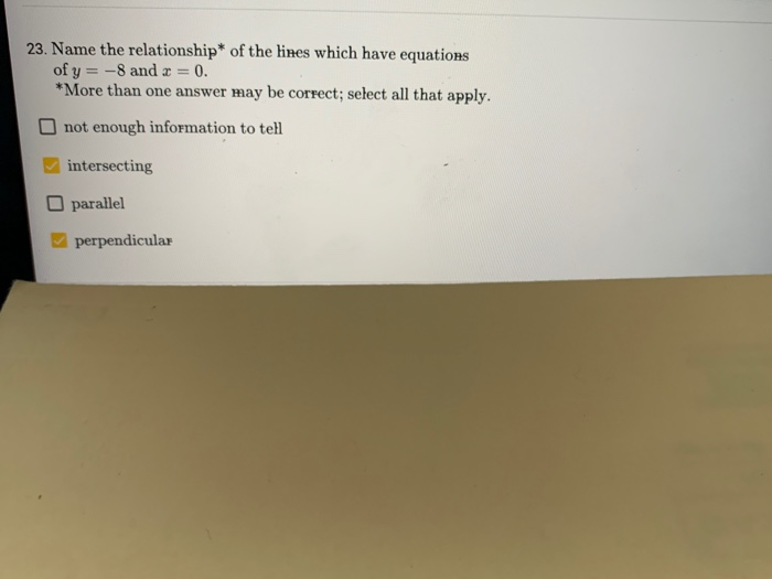 Solved 23. Name the relationship* of the lines which have | Chegg.com