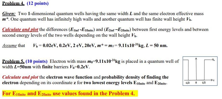 Solved Problem 4. (12 ﻿points)Given: Two 1-dimensional | Chegg.com