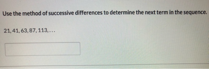 Solved Use the method of successive differences to determine | Chegg.com
