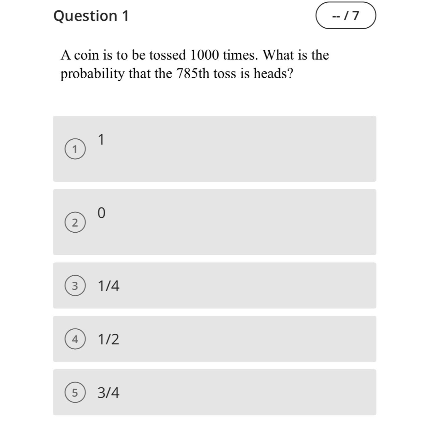 Solved Question 1-17A coin is to be tossed 1000 ﻿times. What | Chegg.com