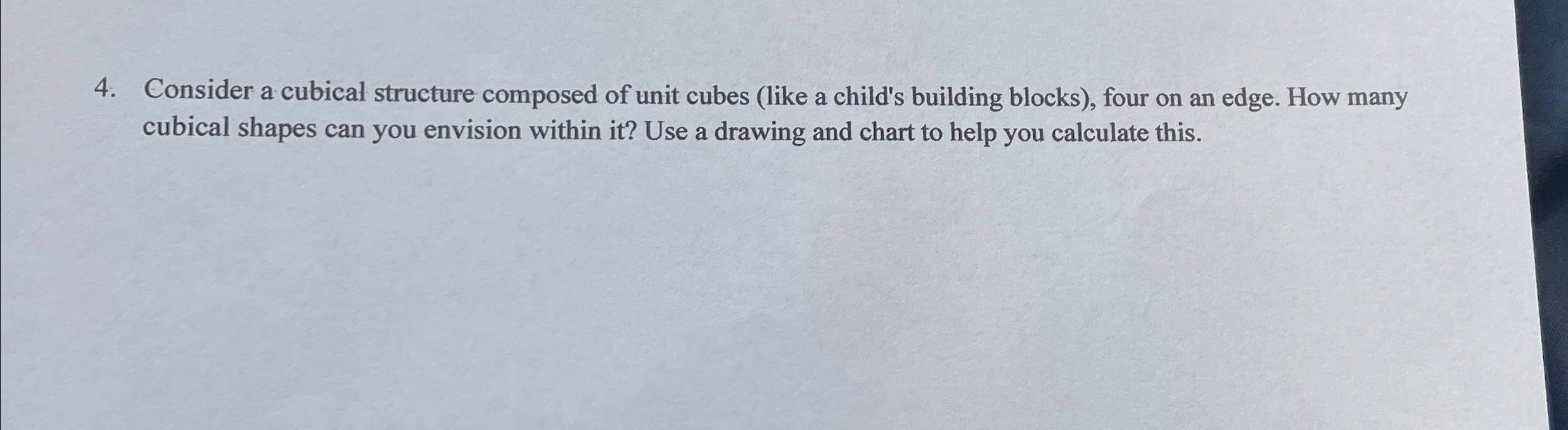 Solved Consider a cubical structure composed of unit cubes | Chegg.com