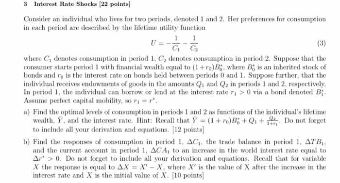 3 Interest Rate Shocks (22 points) Consider an | Chegg.com