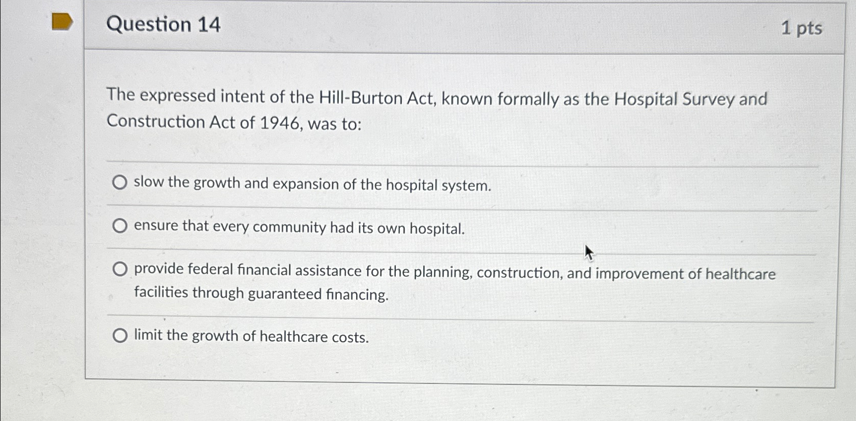 Solved Question 141 ﻿ptsThe expressed intent of the | Chegg.com