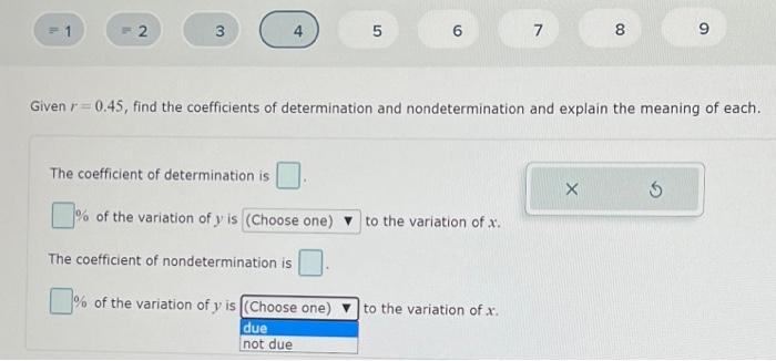 Given r=0.45, find the coefficients of determination | Chegg.com