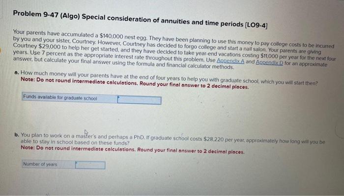 Solved Problem 9-47 (Algo) Special consideration of | Chegg.com