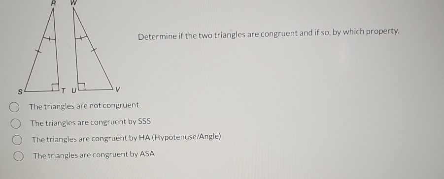 Solved Determine if the two triangles are congruent and if | Chegg.com