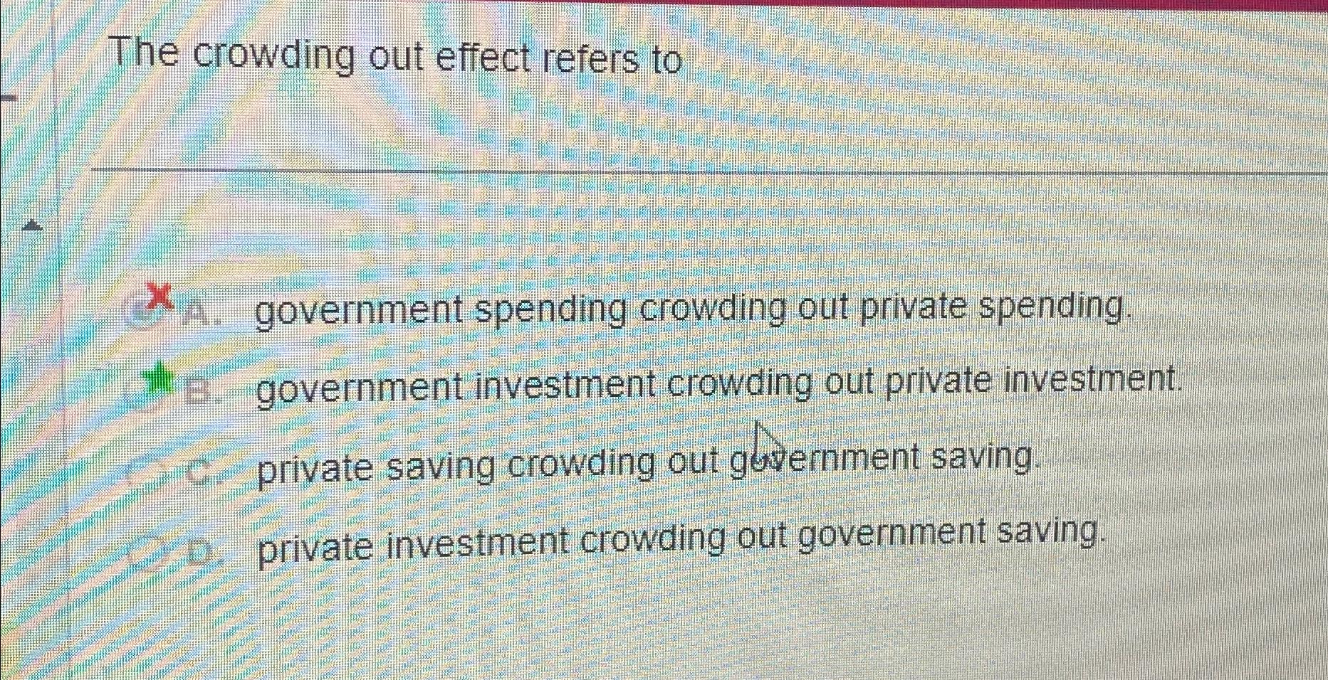 Solved The crowding out effect refers toA. ﻿government | Chegg.com