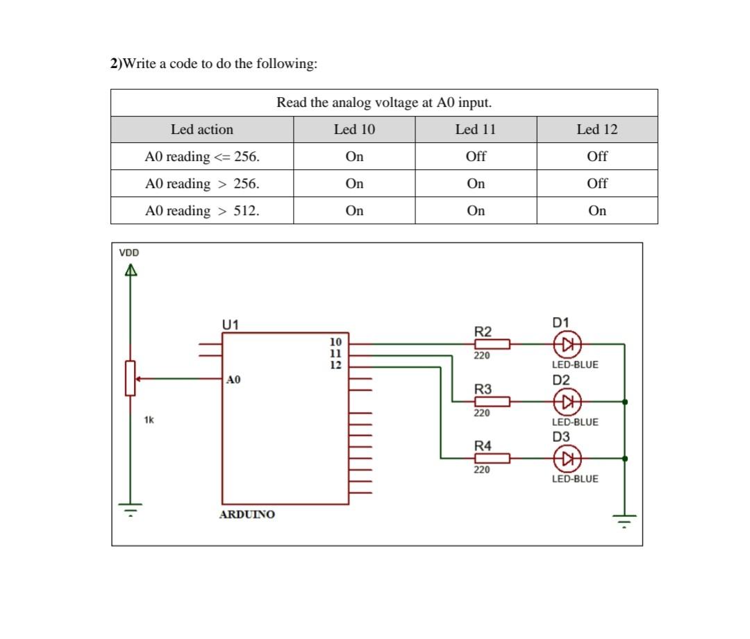 Solved add a schematic diagram on proteus 8 write the code | Chegg.com