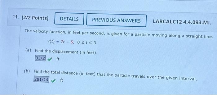 Solved 11. [2/2 Points] DETAILS PREVIOUS ANSWERS LARCALC12 | Chegg.com