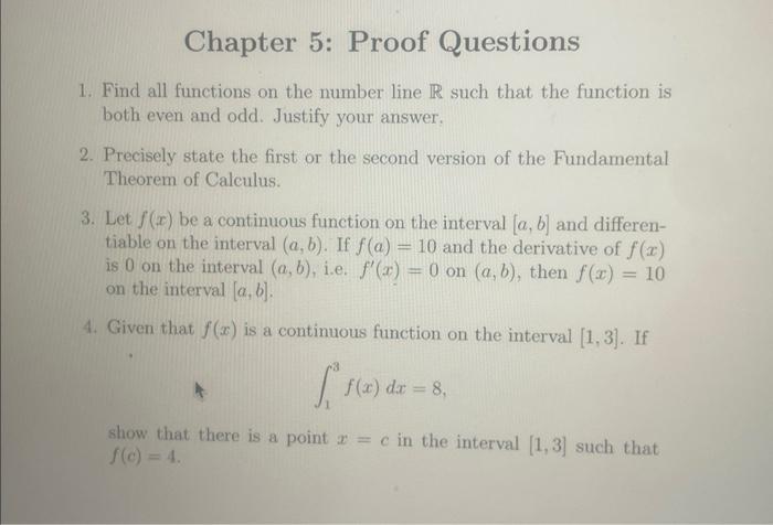 Solved Chapter 5: Proof Questions 1. Find all functions on | Chegg.com