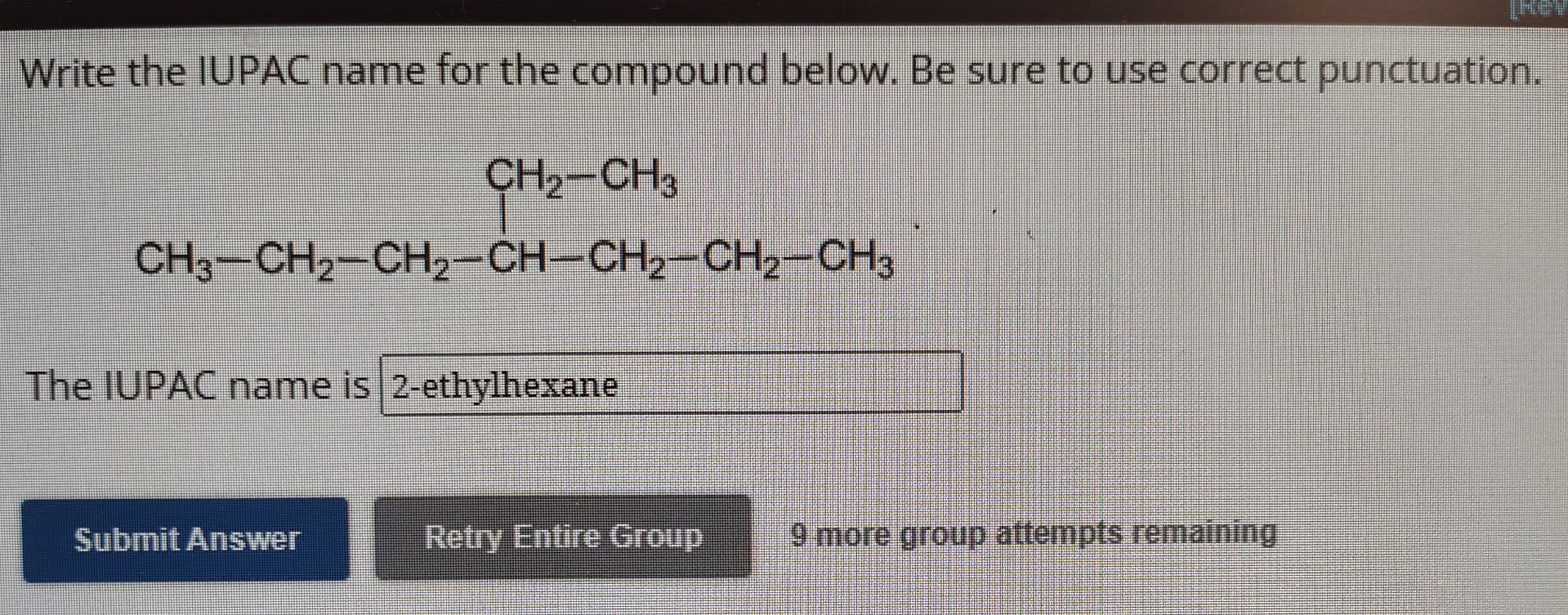 Write the IUPAC name for the compound below. Be sure | Chegg.com