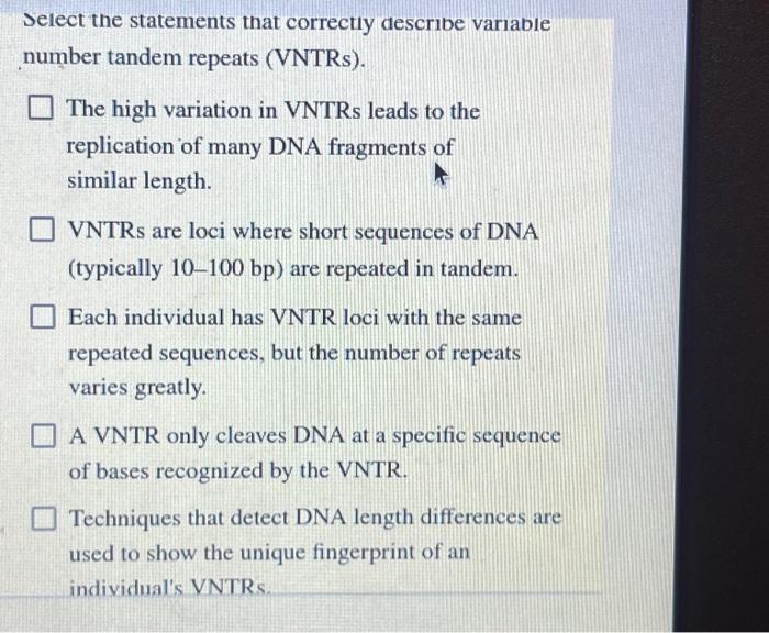 Solved select the statements that correctly describe | Chegg.com