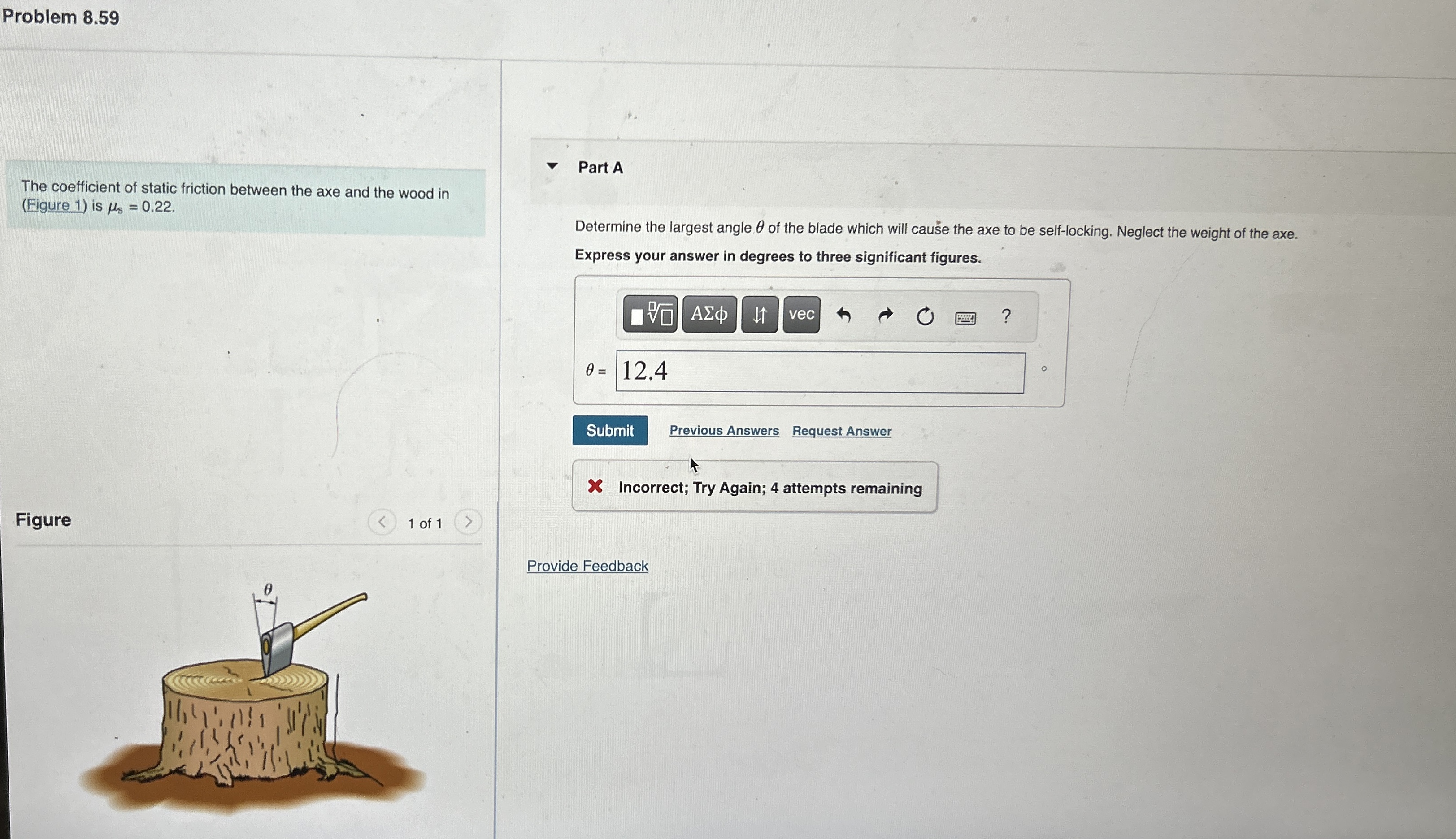 Solved by an EXPERT Problem 8.59The coefficient of static friction | Chegg.com