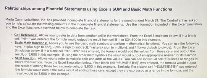 Solved Relationships among Financial Statements using | Chegg.com