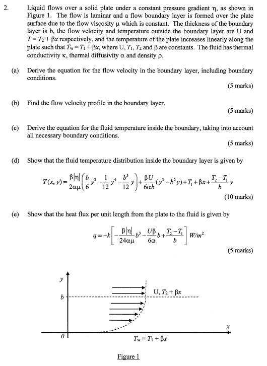 Solved Liquid flows over a solid plate under a constant | Chegg.com