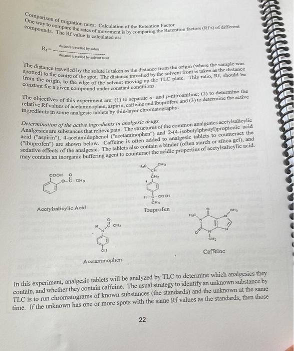 Experiment 2: Introduction to Chromatography A: | Chegg.com